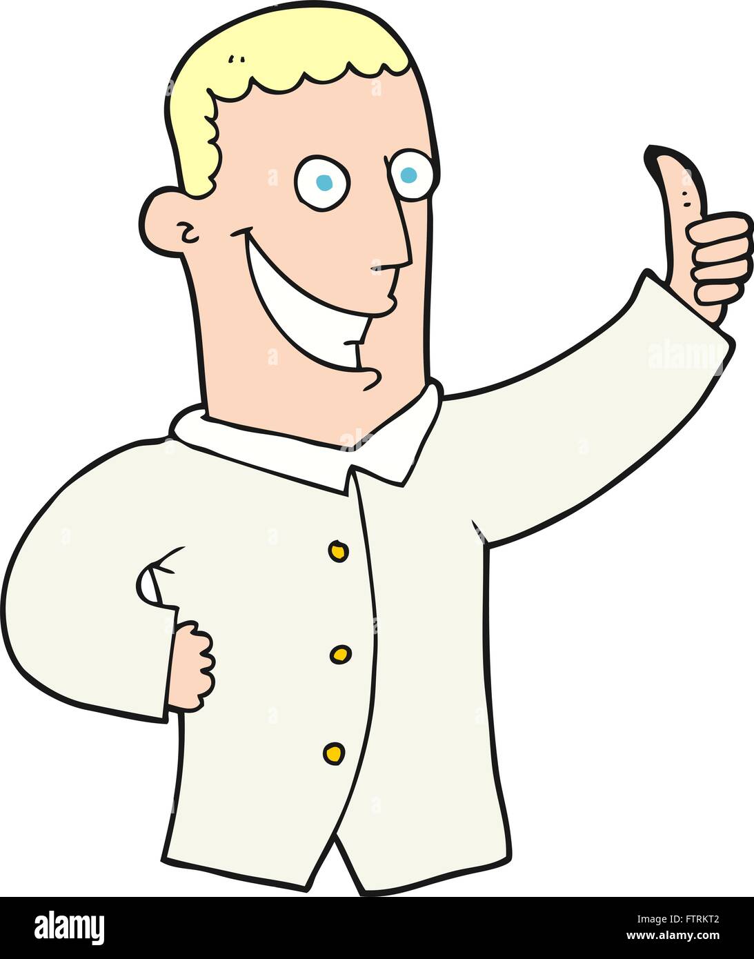 freehand drawn cartoon man giving approval Stock Vector Image & Art - Alamy