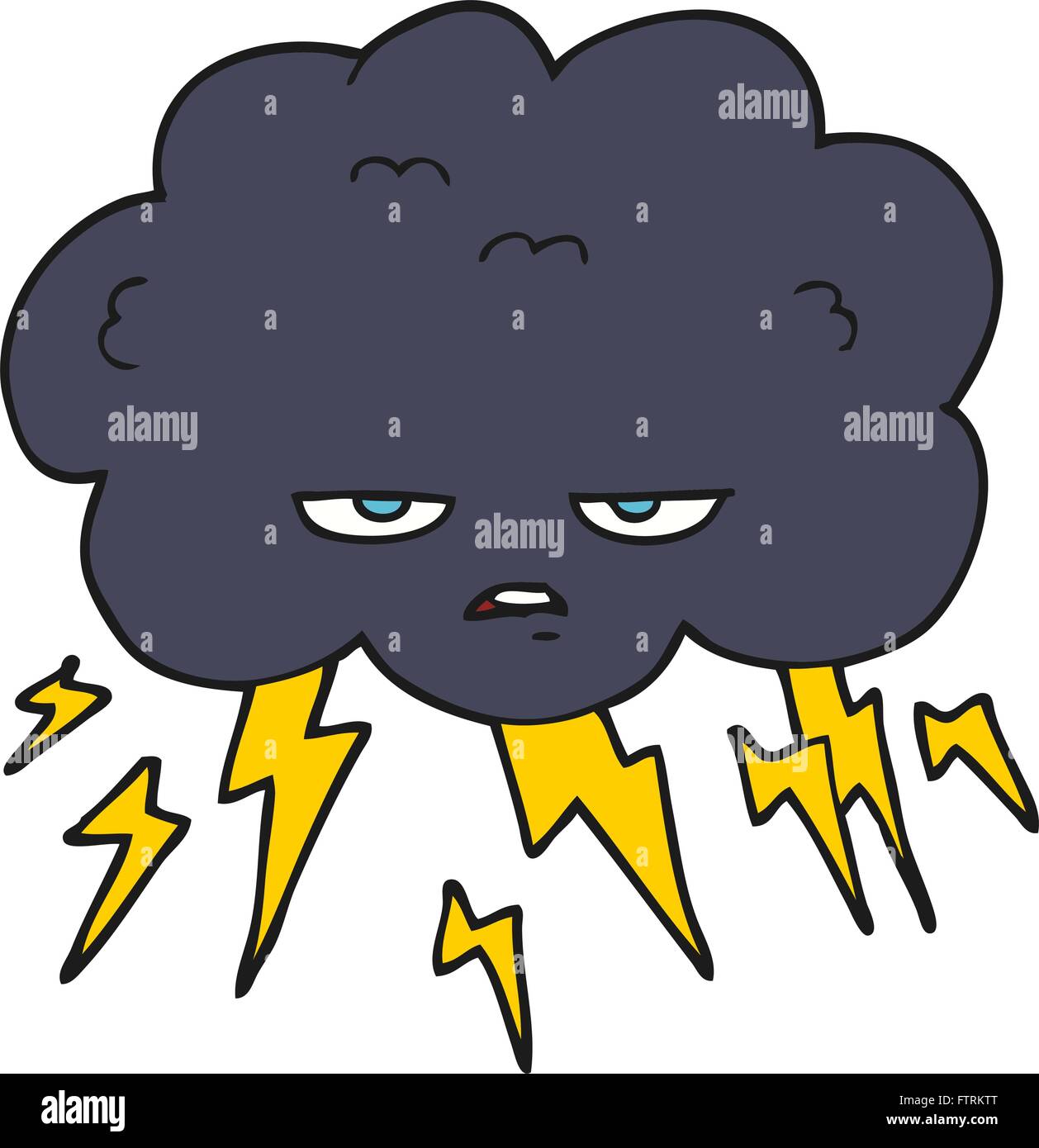 freehand drawn cartoon thundercloud Stock Vector Image & Art - Alamy
