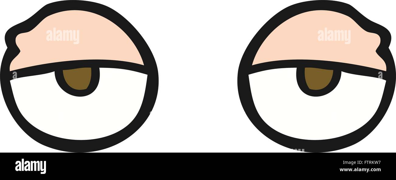 freehand drawn cartoon tired eyes Stock Vector Image & Art - Alamy