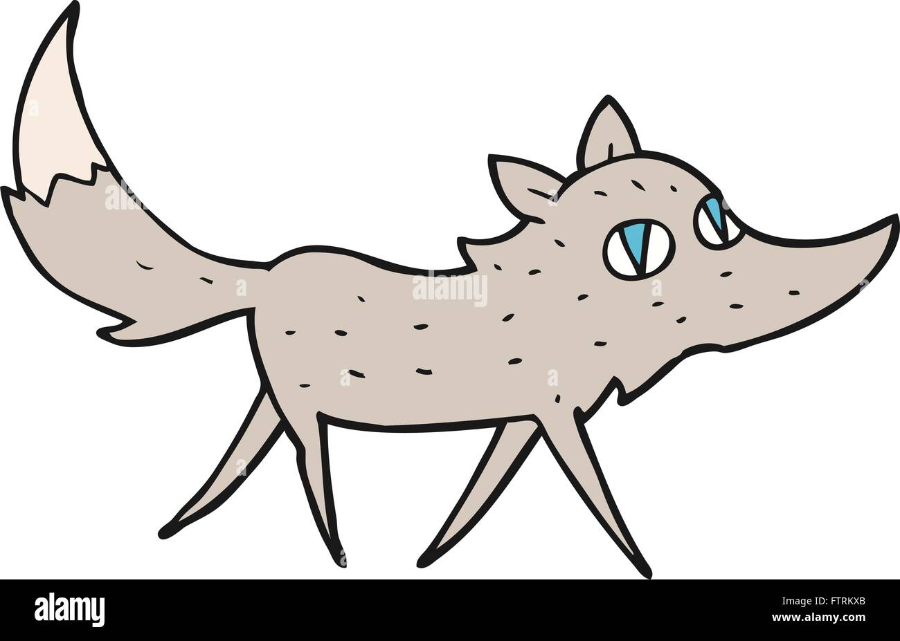 freehand drawn cartoon little wolf Stock Vector Image & Art - Alamy