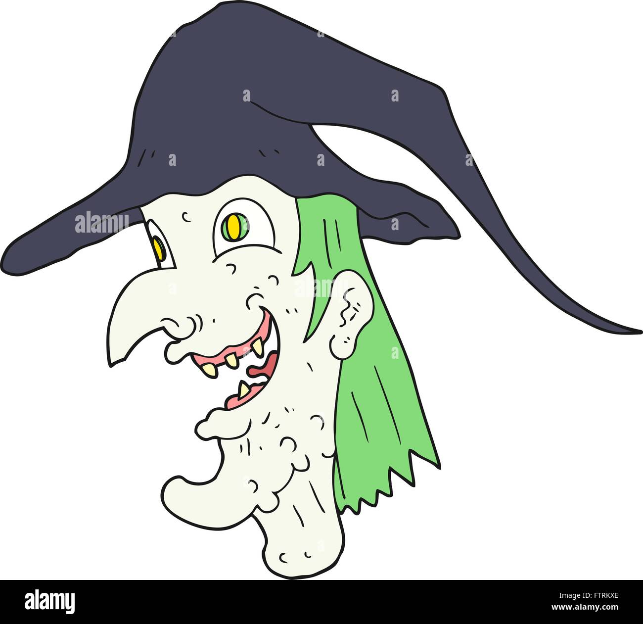 freehand drawn cartoon cackling witch Stock Vector Image & Art - Alamy