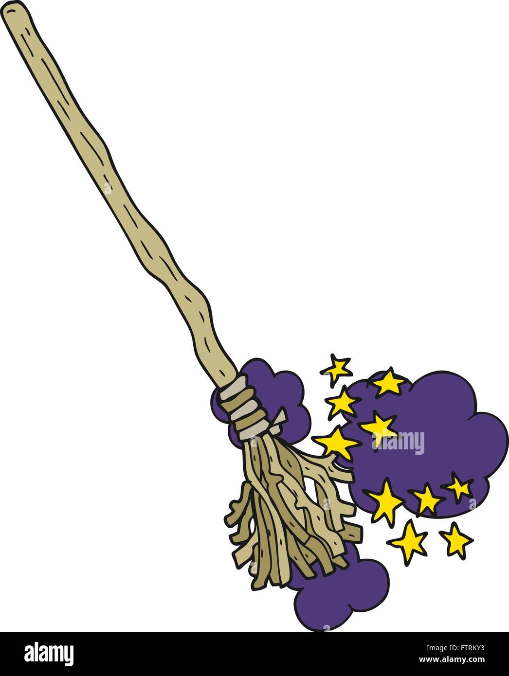 freehand drawn cartoon magical broom Stock Vector Image & Art - Alamy