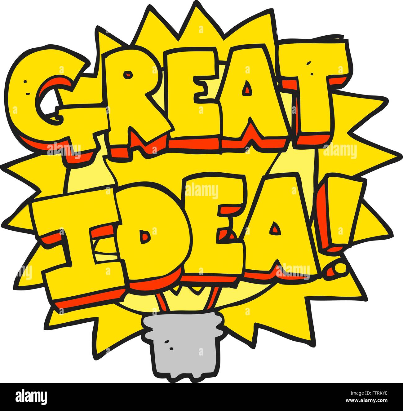 freehand drawn cartoon GREAT IDEA! symbol Stock Vector Image & Art - Alamy