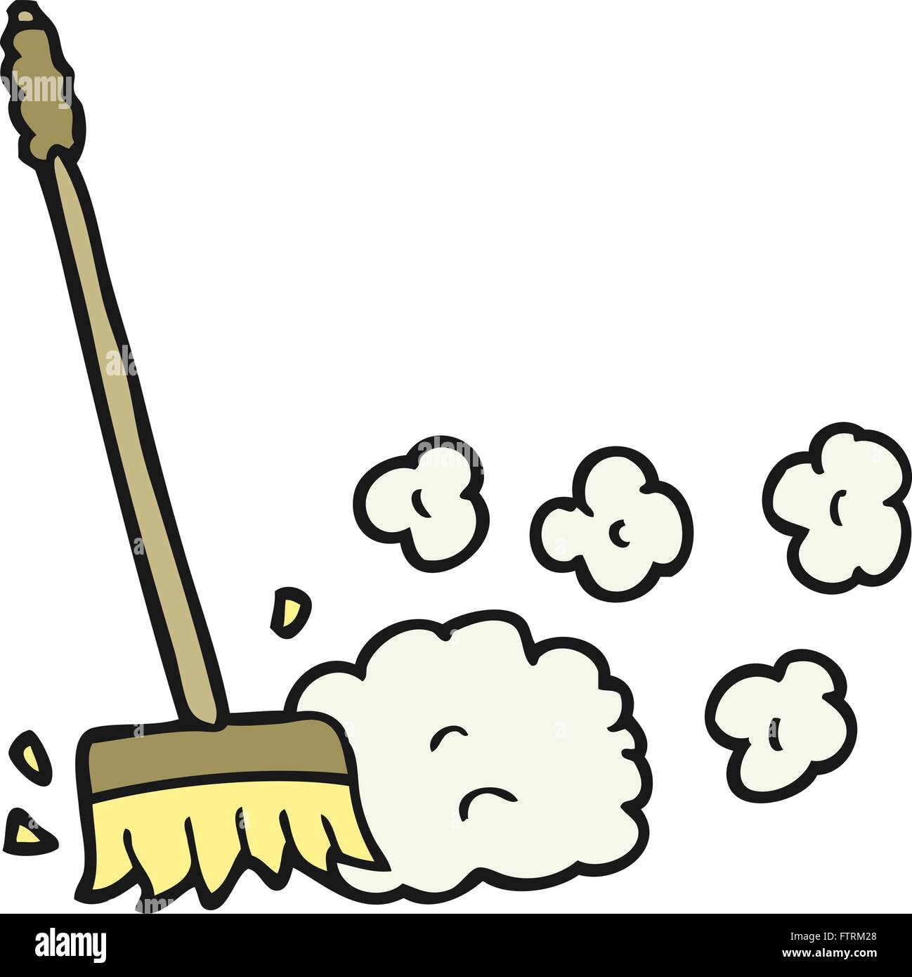 Cartoon Broom Sweeping
