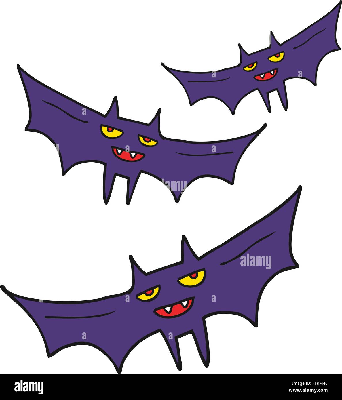 freehand drawn cartoon halloween bat Stock Vector Image & Art - Alamy