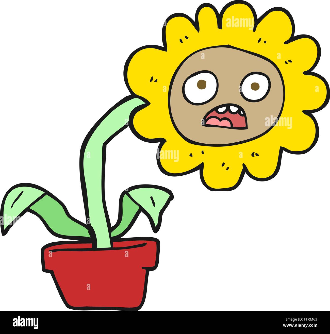 freehand drawn cartoon sad flower Stock Vector Image & Art - Alamy