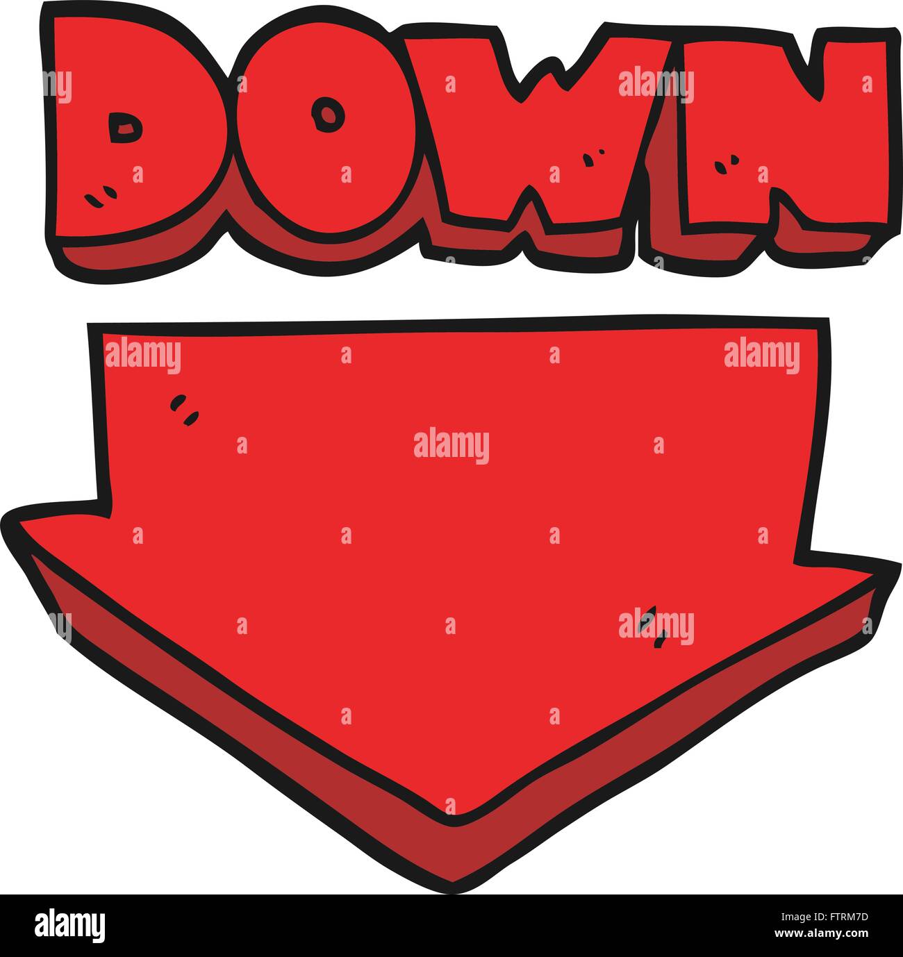 freehand drawn cartoon down arrow symbol Stock Vector Image & Art - Alamy