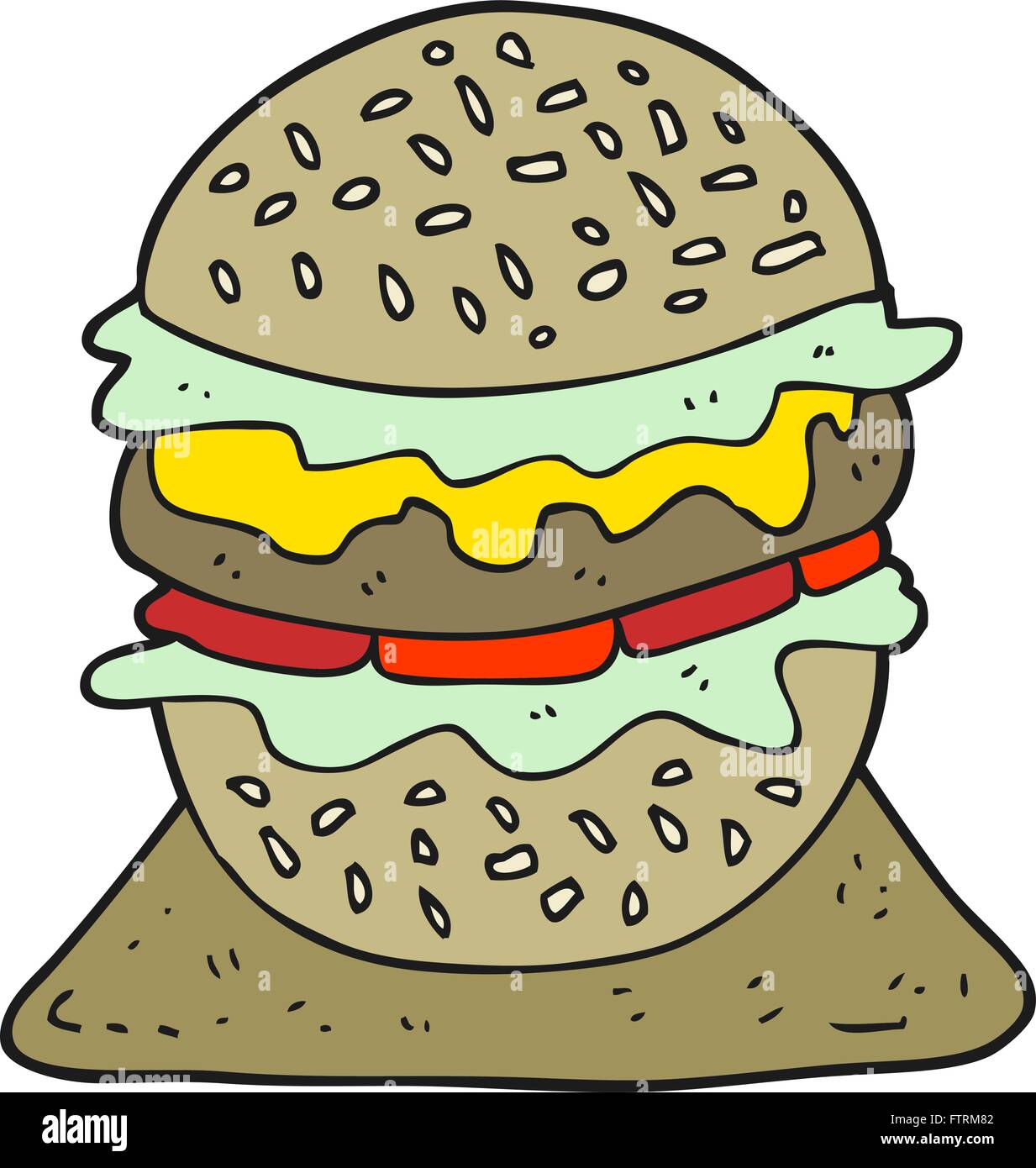 freehand drawn cartoon tasty burger Stock Vector Image & Art - Alamy