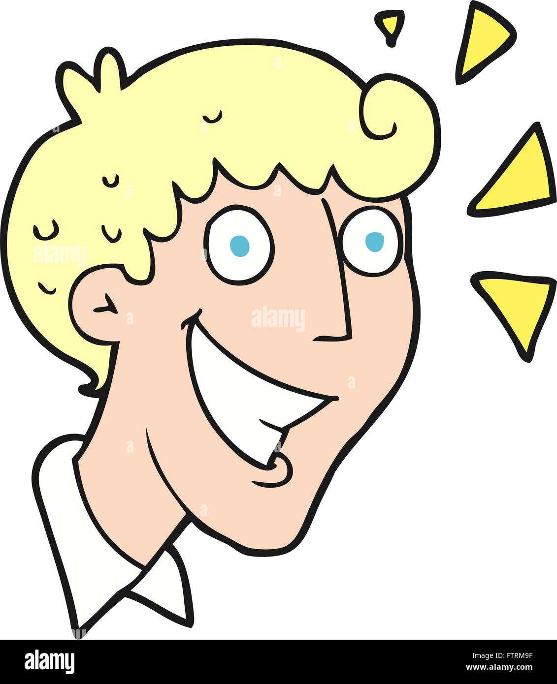 freehand drawn cartoon excited man Stock Vector Image & Art - Alamy