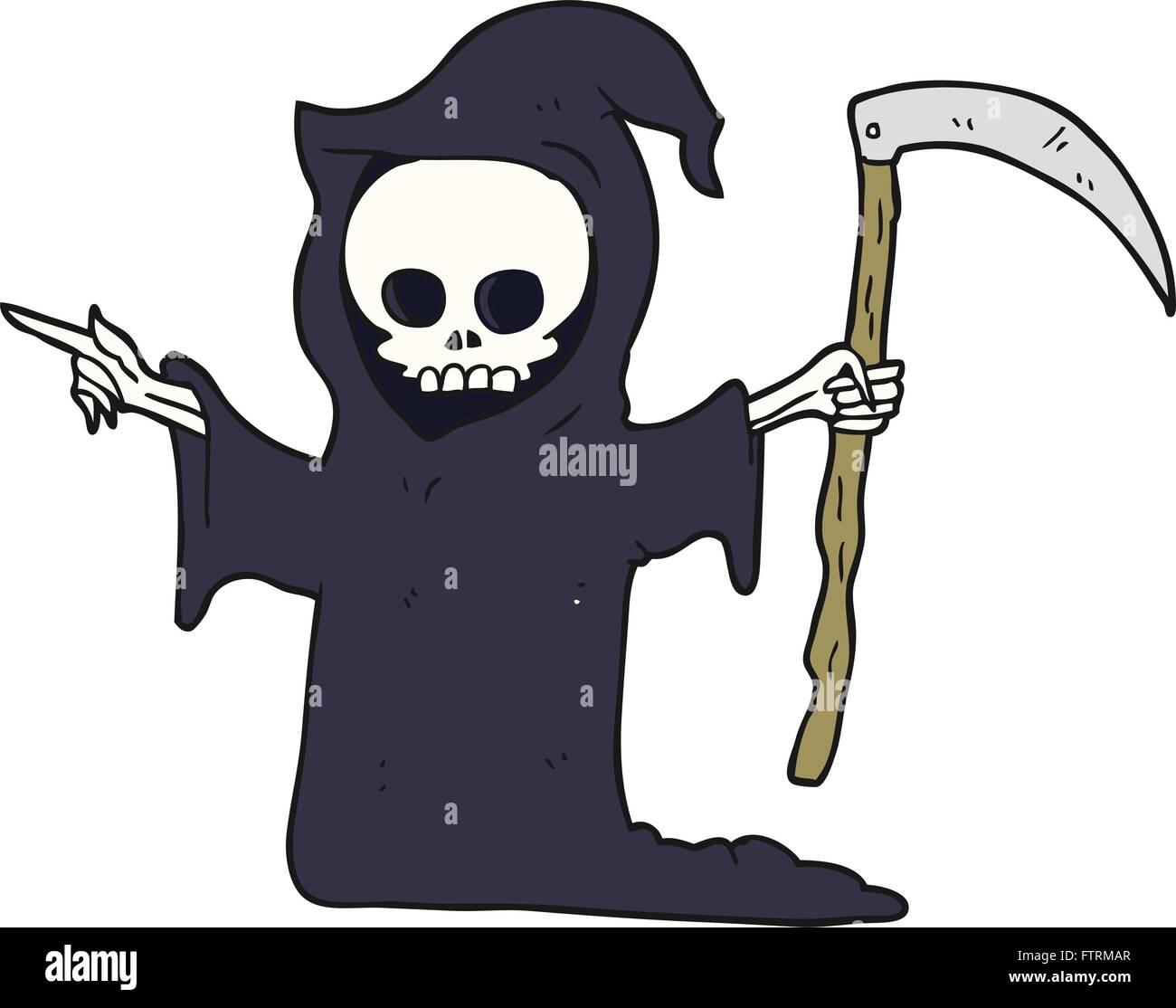 freehand drawn cartoon death with scythe Stock Vector Image & Art - Alamy