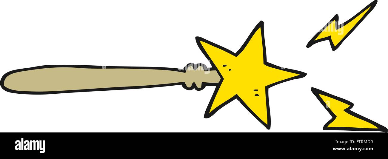 freehand drawn cartoon magic wand Stock Vector Image & Art - Alamy