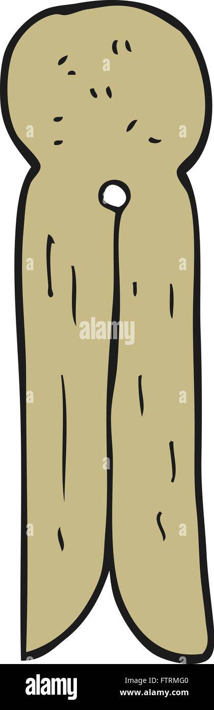 freehand drawn cartoon old style wooden peg Stock Vector Image & Art ...