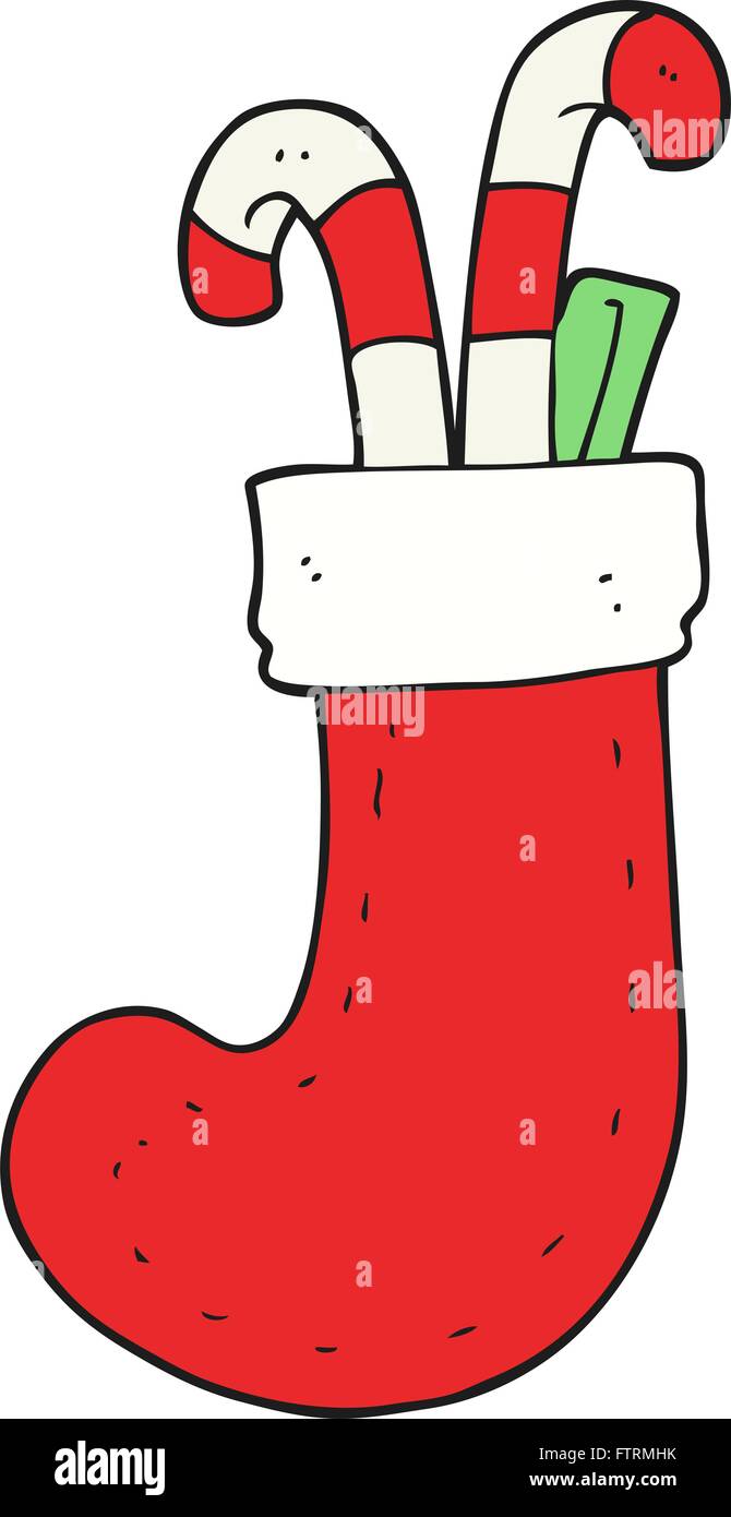 freehand drawn cartoon christmas stocking Stock Vector Image & Art - Alamy
