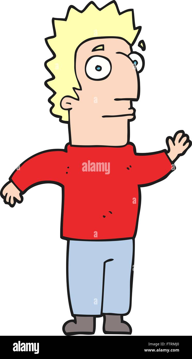 freehand drawn cartoon man waving Stock Vector Image & Art - Alamy