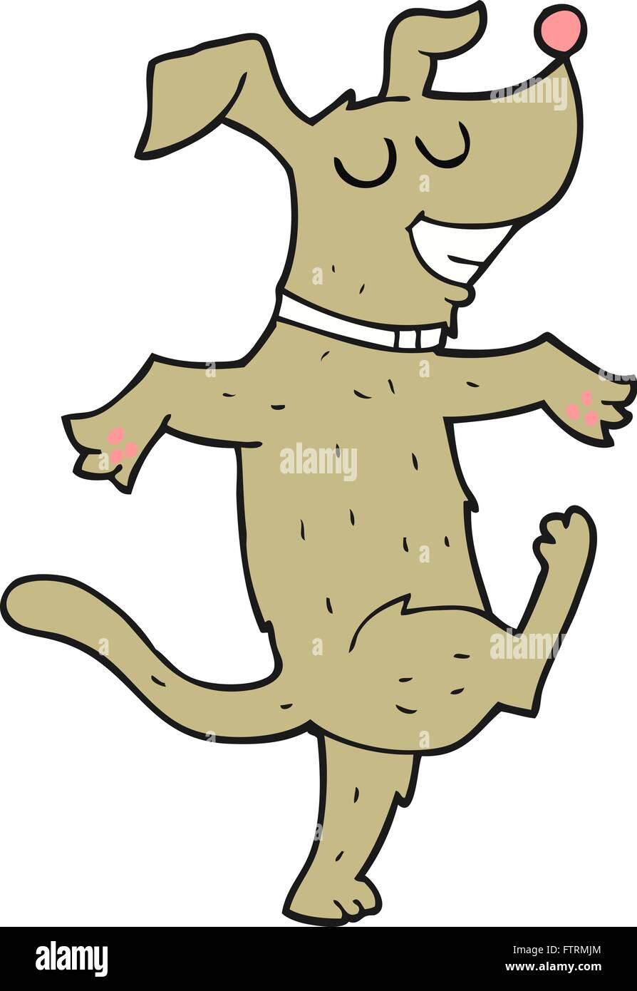 freehand drawn cartoon dancing dog Stock Vector Image & Art - Alamy