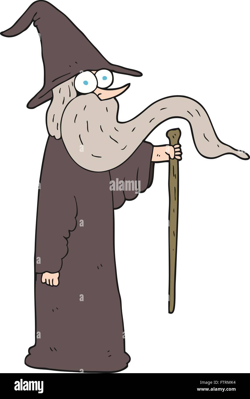 freehand drawn cartoon wizard Stock Vector Image & Art - Alamy