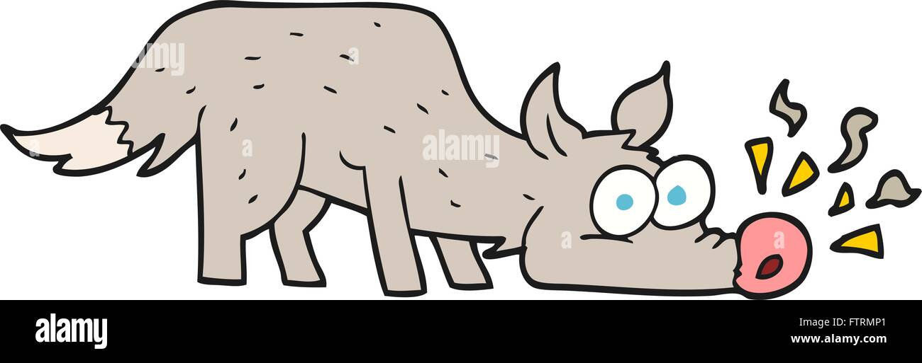 freehand drawn cartoon dog sniffing Stock Vector Image & Art - Alamy