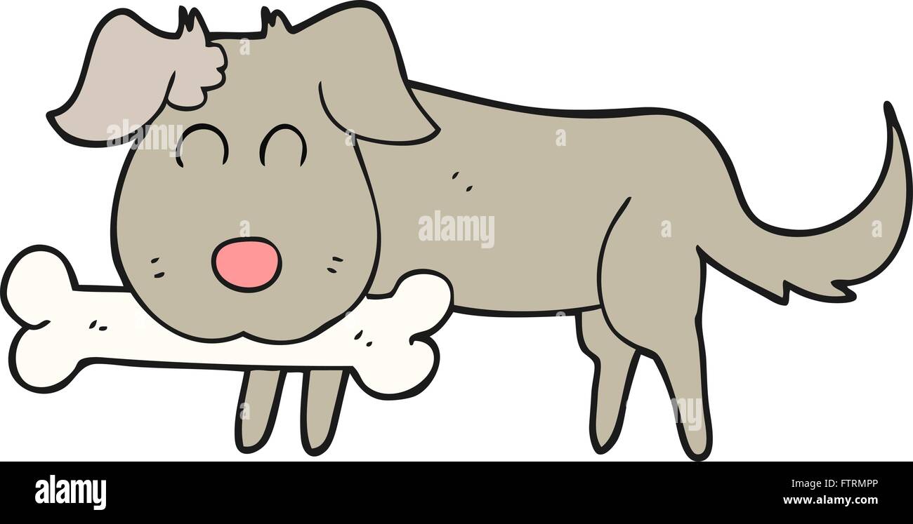 freehand drawn cartoon dog with bone Stock Vector Image & Art - Alamy