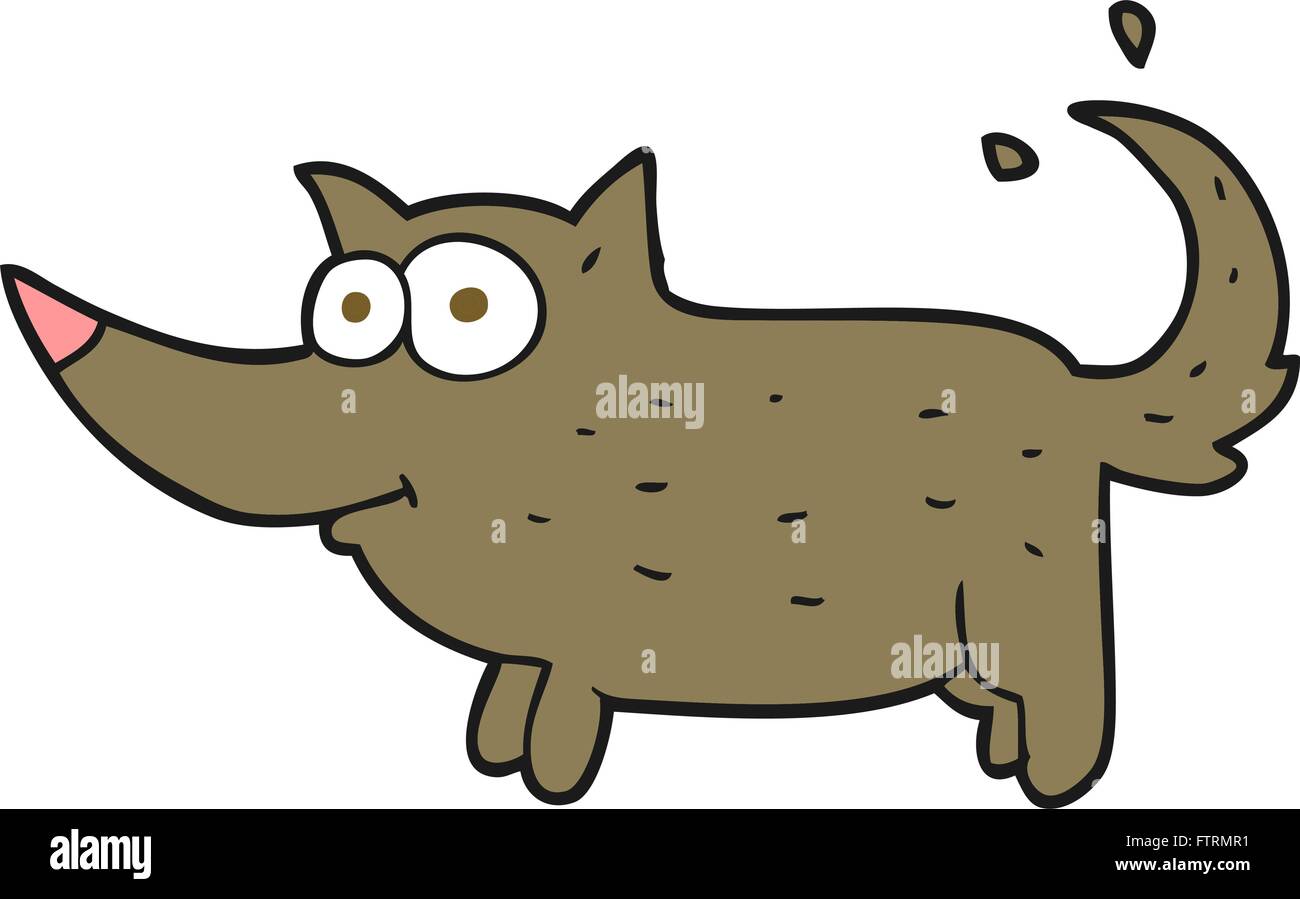 freehand drawn cartoon dog wagging tail Stock Vector Image & Art - Alamy