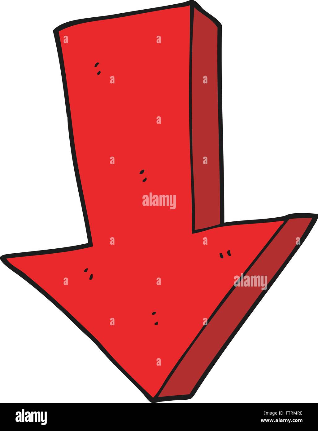 freehand drawn cartoon arrow pointing down Stock Vector Image & Art - Alamy