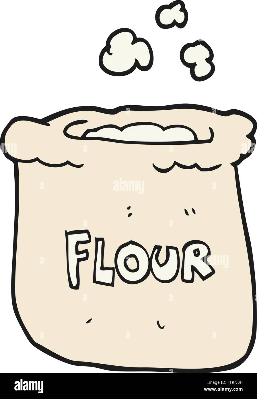 freehand drawn cartoon bag of flour Stock Vector Image & Art - Alamy