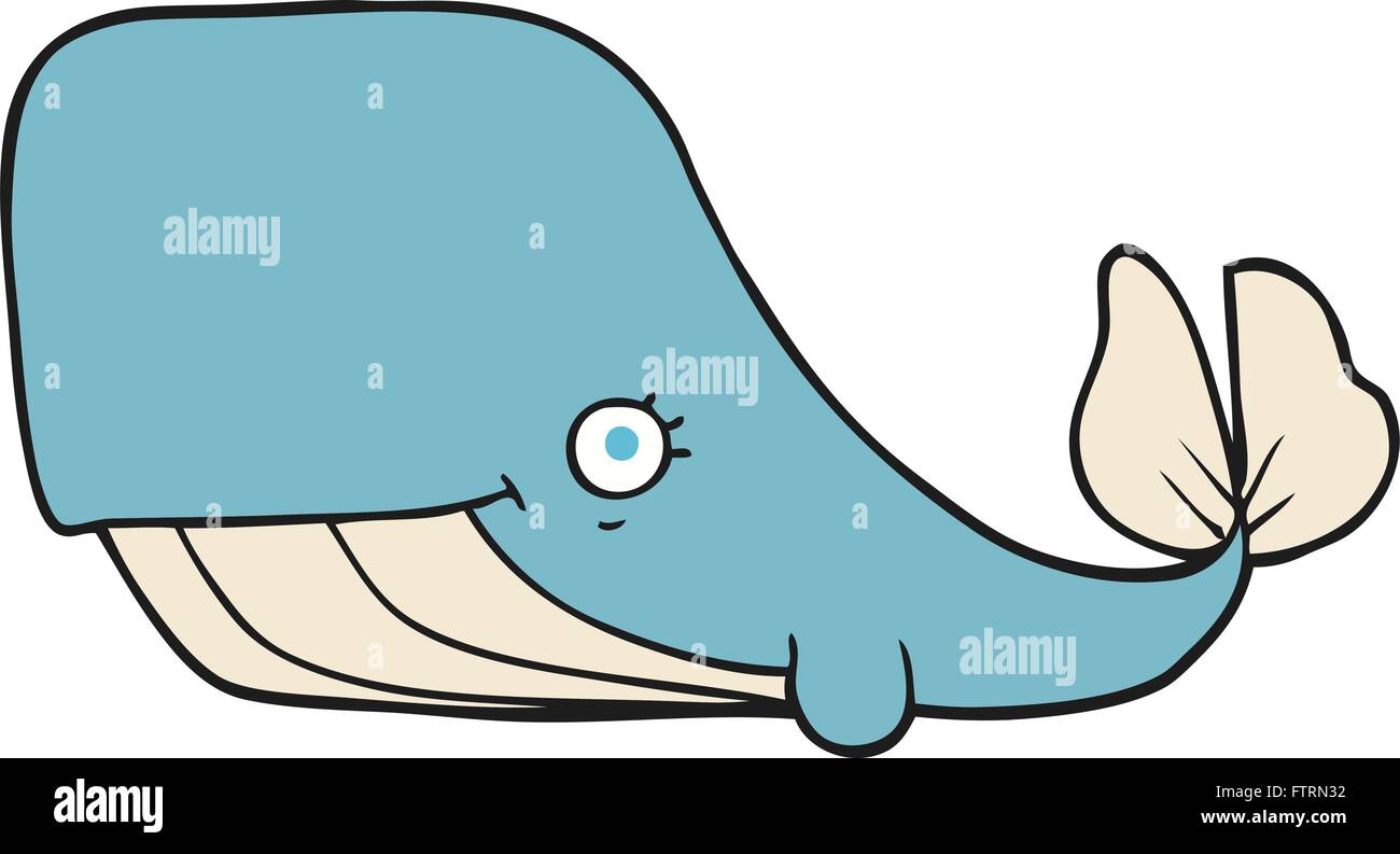 freehand drawn cartoon happy whale Stock Vector Image & Art - Alamy