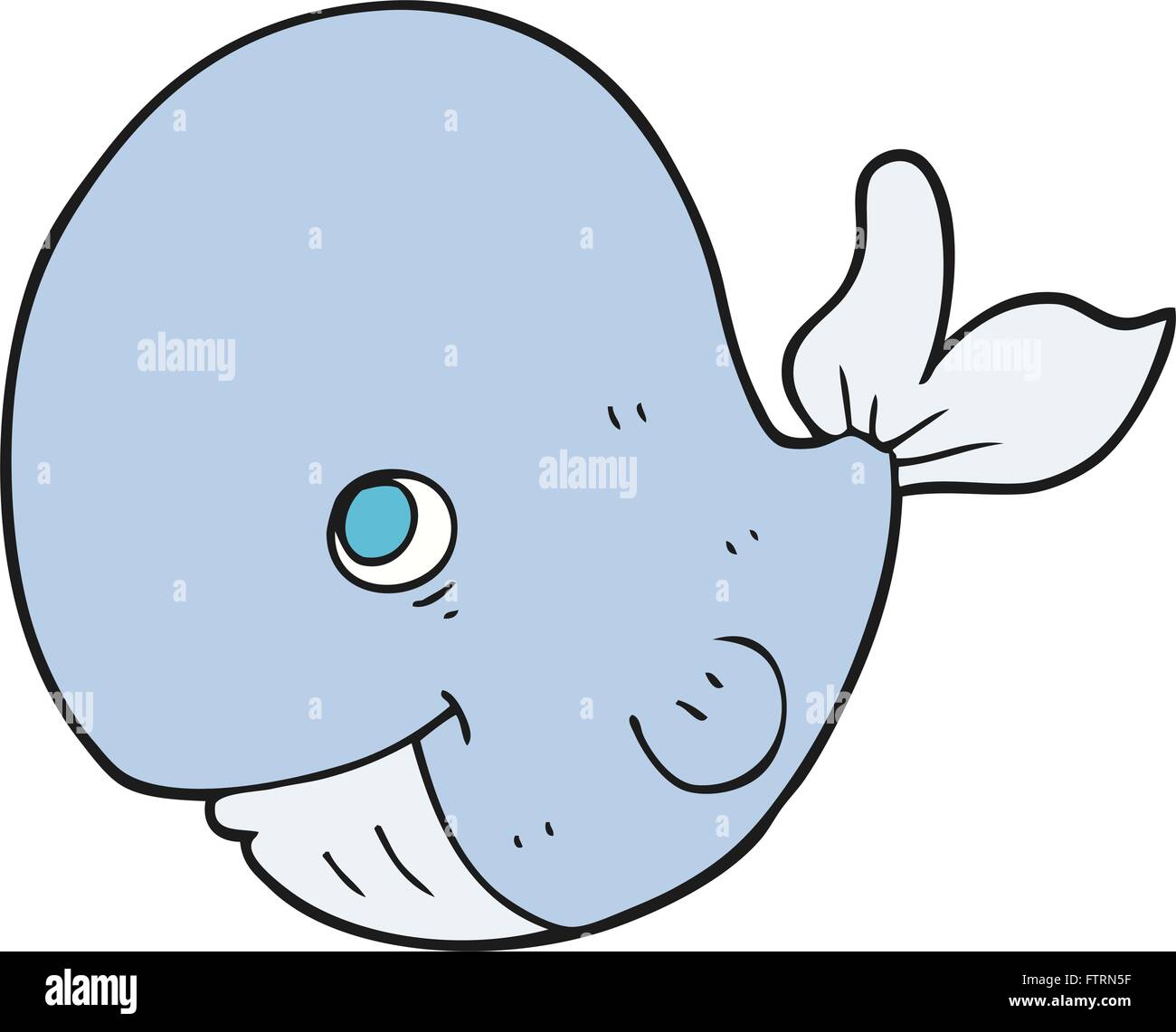 freehand drawn cartoon happy whale Stock Vector Image & Art - Alamy