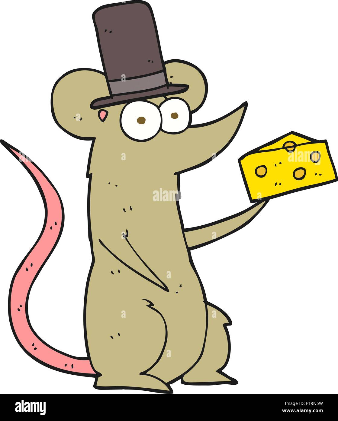 freehand drawn cartoon mouse with cheese Stock Vector Image & Art - Alamy