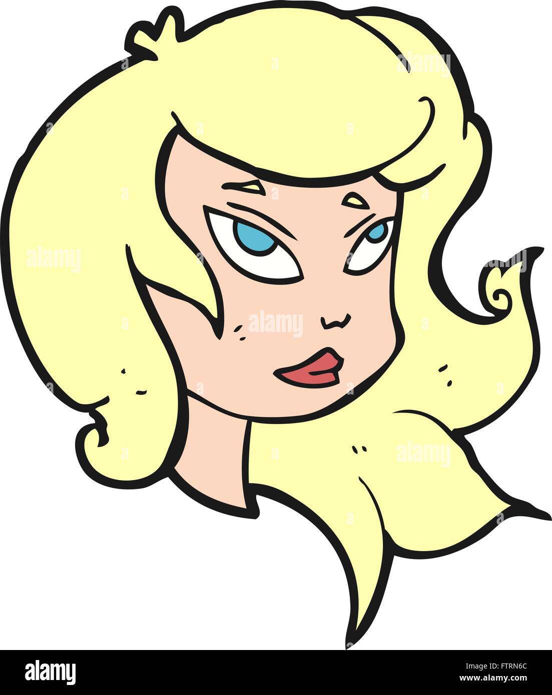 freehand drawn cartoon female face Stock Vector Image & Art - Alamy