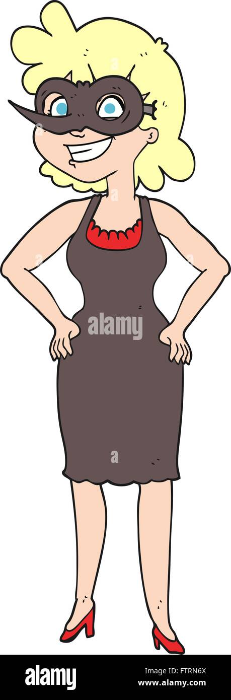 freehand drawn cartoon woman wearing mask Stock Vector Image & Art - Alamy