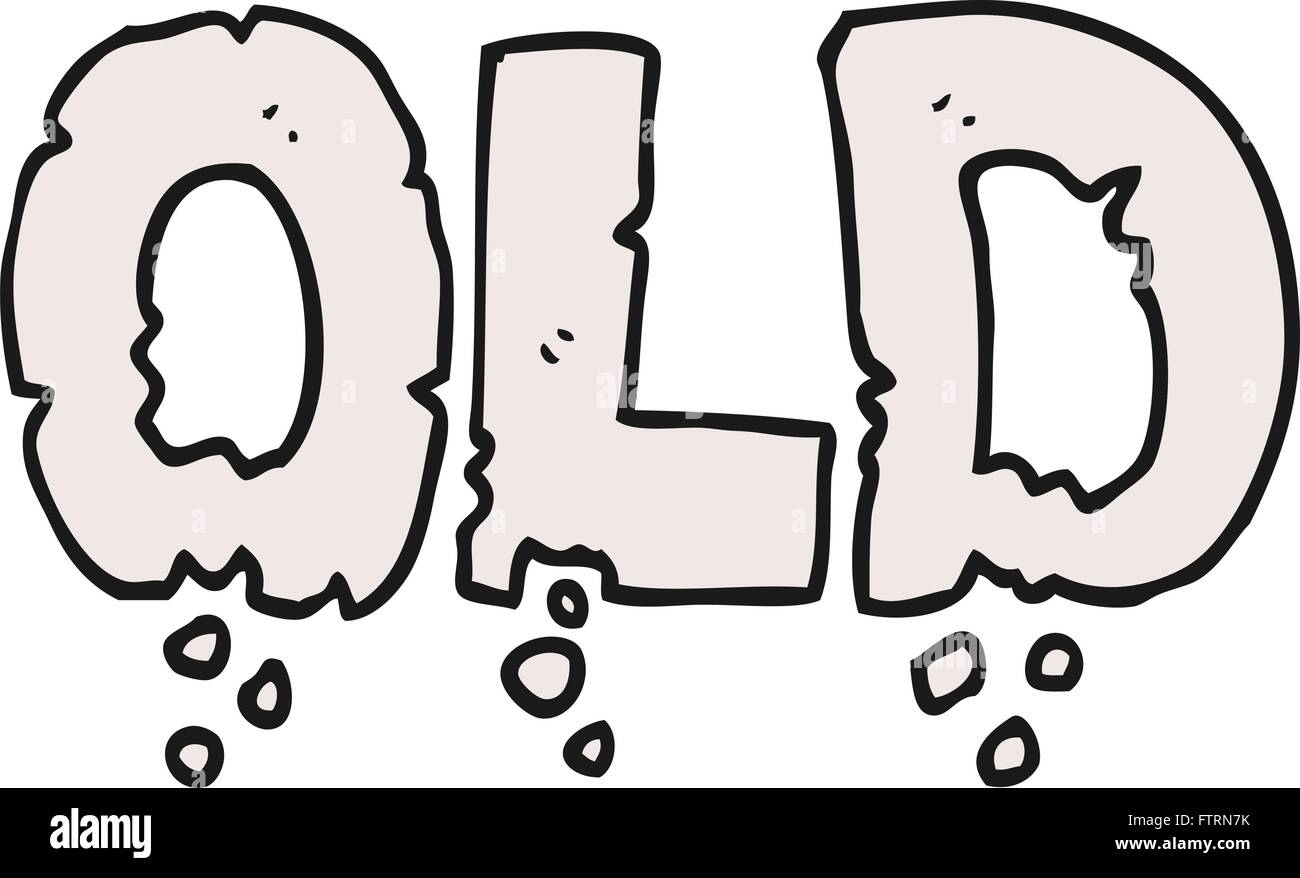 freehand drawn cartoon word old Stock Vector Image & Art - Alamy