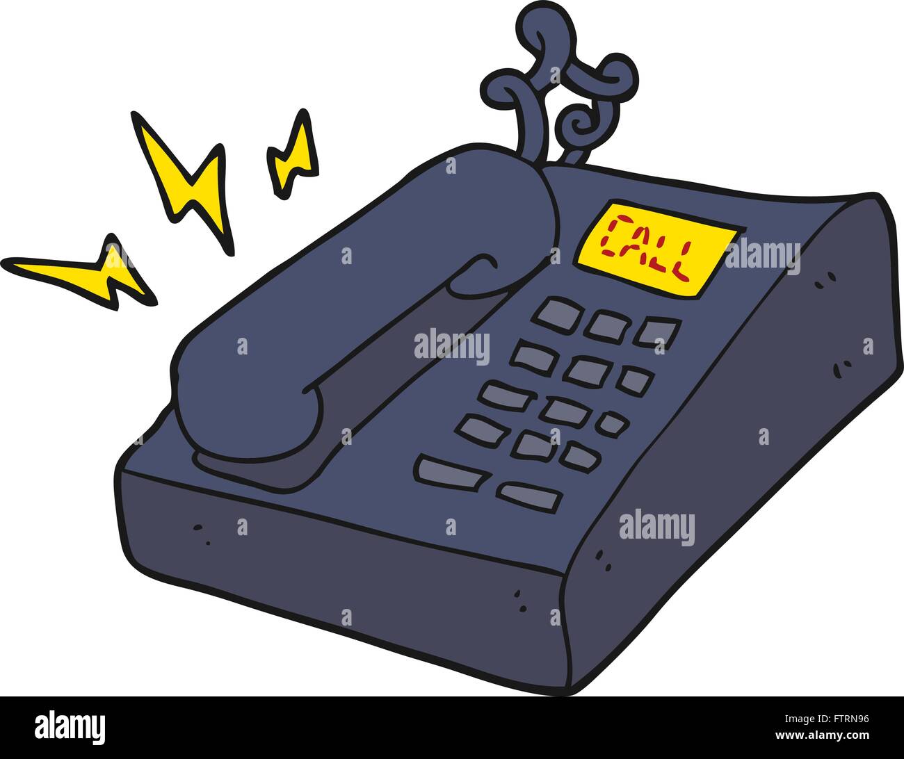 freehand drawn cartoon office telephone Stock Vector Image & Art - Alamy