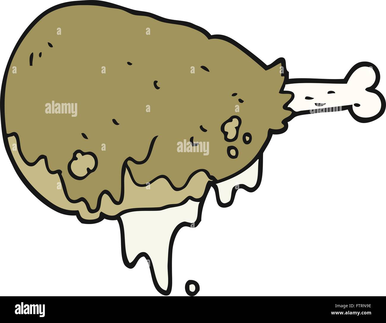 freehand drawn cartoon cooked chicken leg Stock Vector Image & Art - Alamy