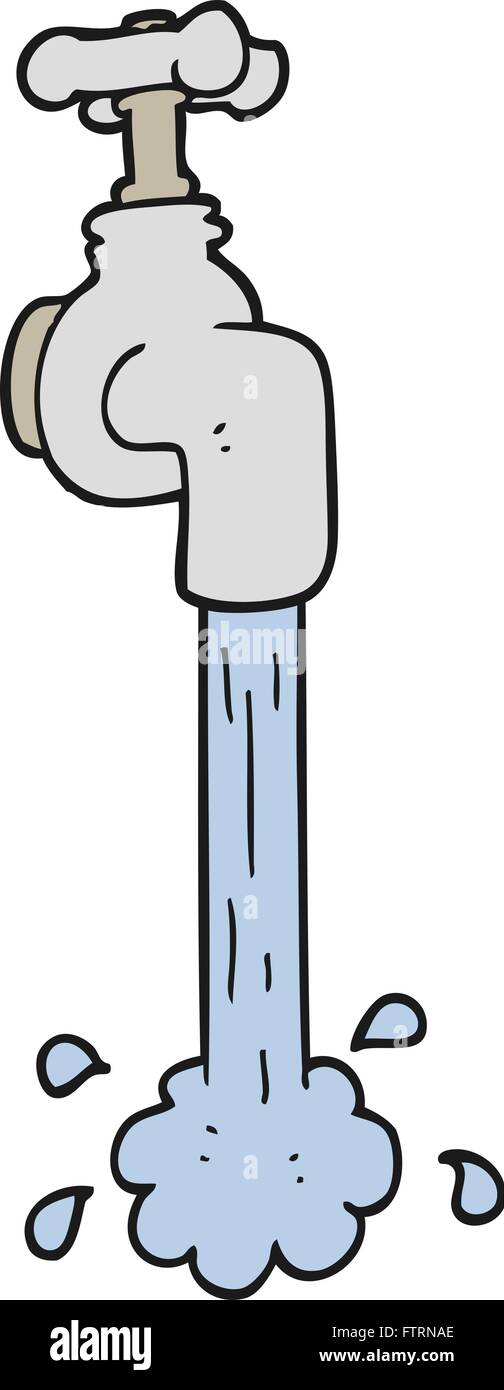 freehand drawn cartoon running faucet Stock Vector Image & Art - Alamy