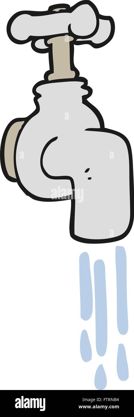 freehand drawn cartoon running faucet Stock Vector Image & Art - Alamy