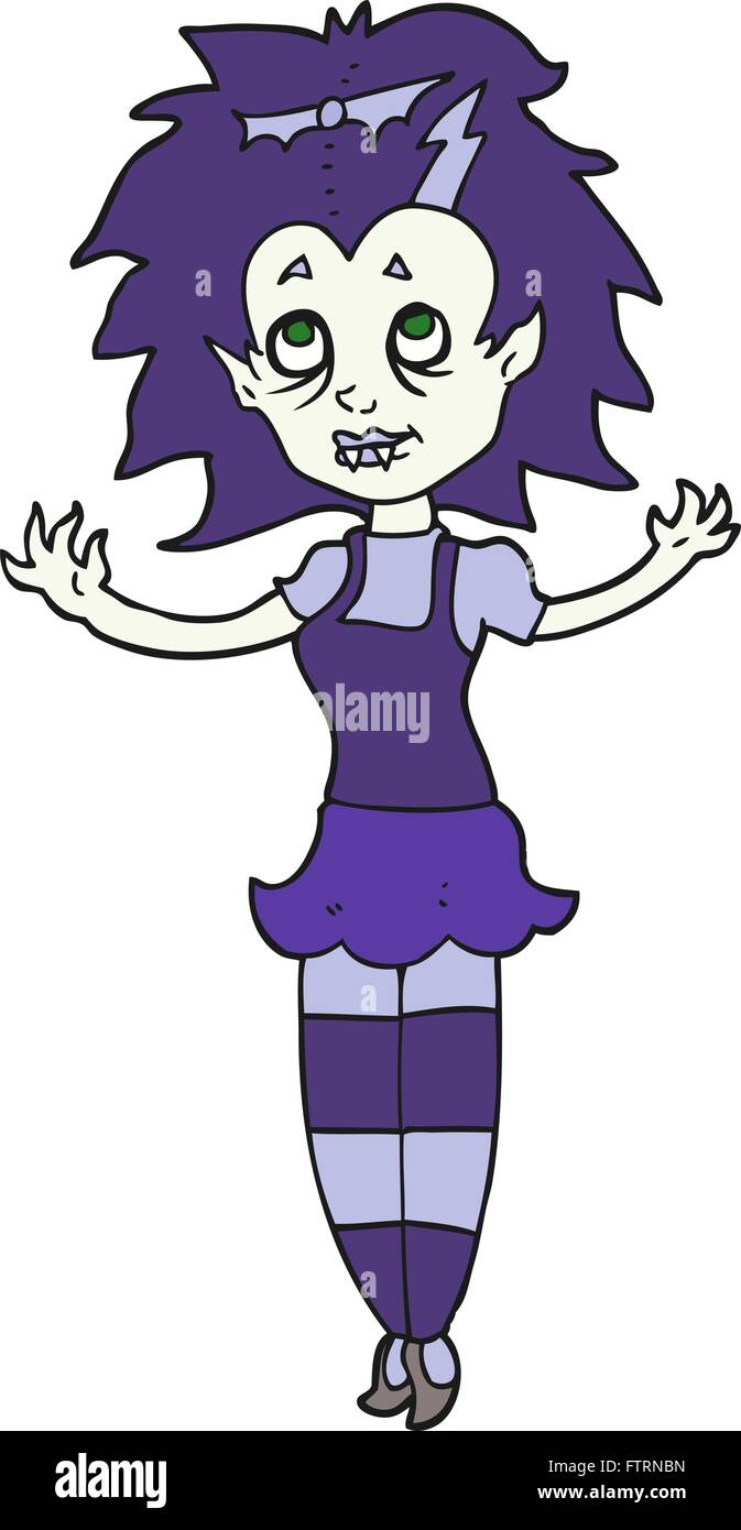 freehand drawn cartoon vampire girl Stock Vector Image & Art - Alamy