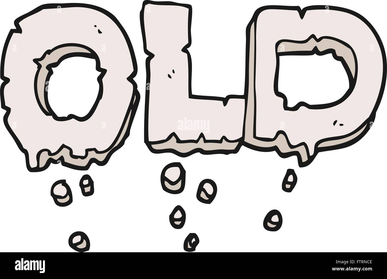 freehand drawn cartoon word old Stock Vector Image & Art - Alamy