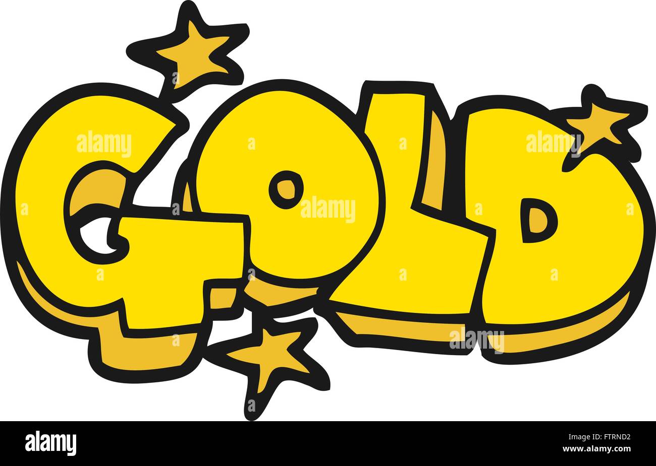 freehand drawn cartoon word gold Stock Vector Image & Art - Alamy