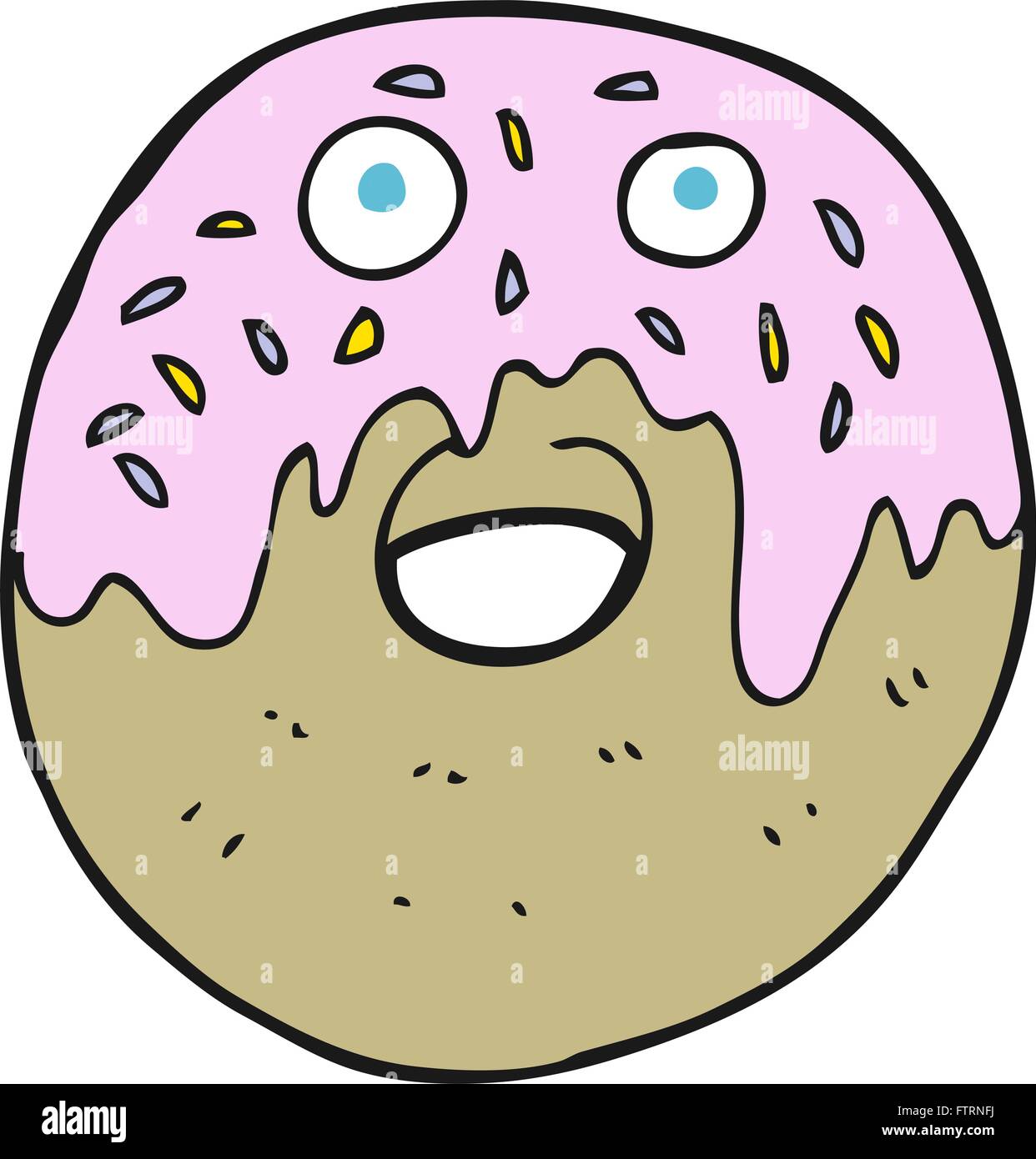 freehand drawn cartoon doughnut Stock Vector Image & Art - Alamy