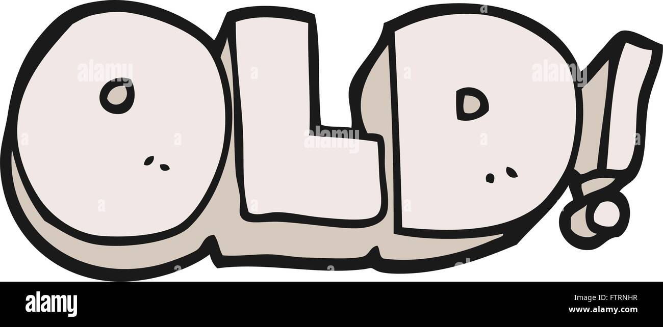 freehand drawn cartoon word old Stock Vector Image & Art - Alamy
