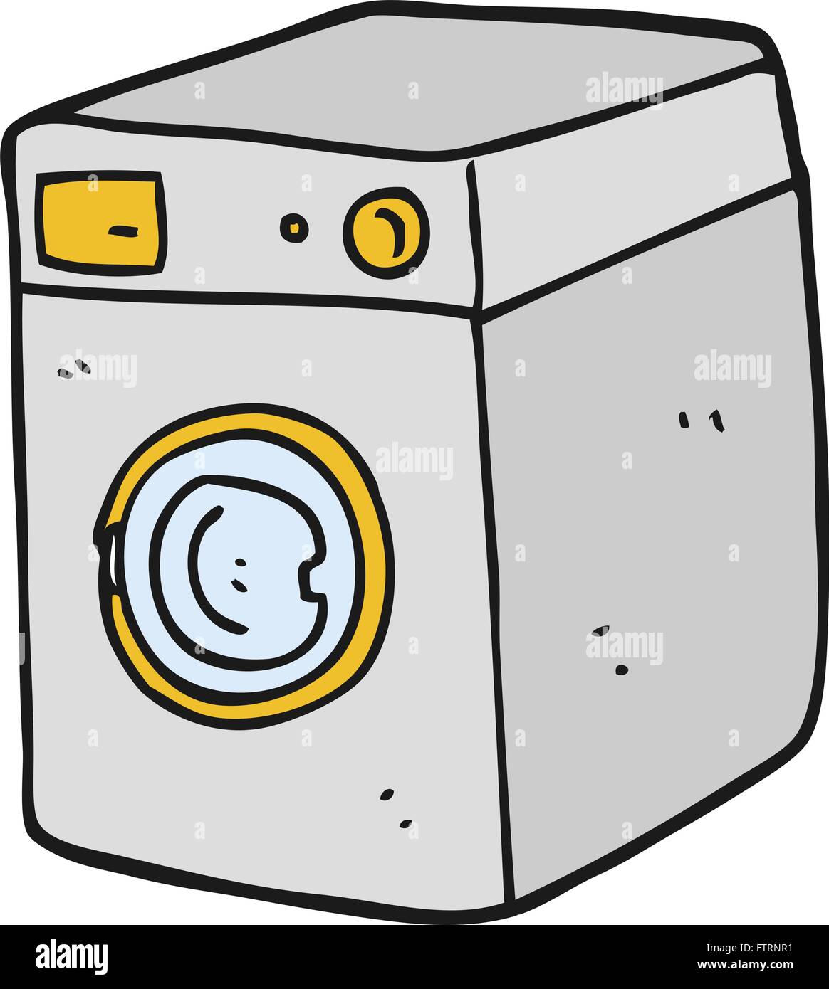 freehand drawn cartoon washing machine Stock Vector Image & Art - Alamy