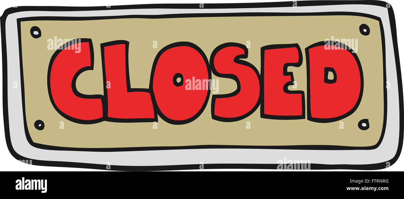 freehand drawn cartoon closed shop sign Stock Vector Image & Art - Alamy