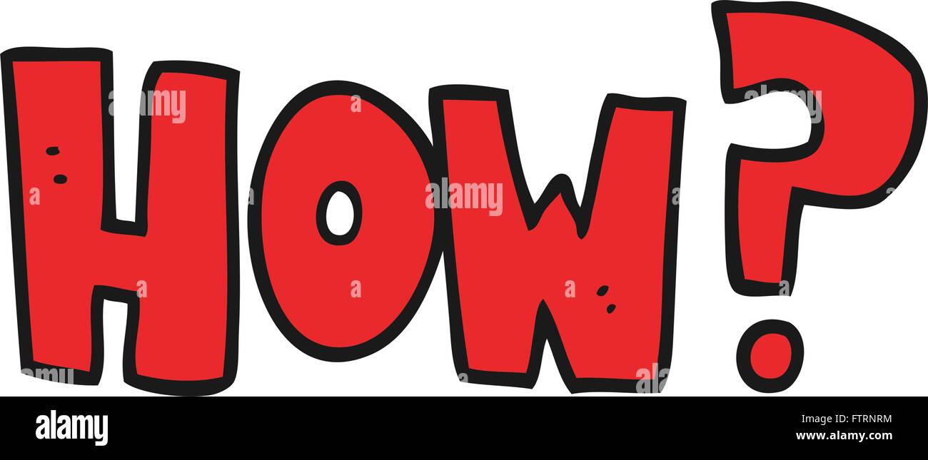 freehand drawn cartoon how? sign Stock Vector Image & Art - Alamy