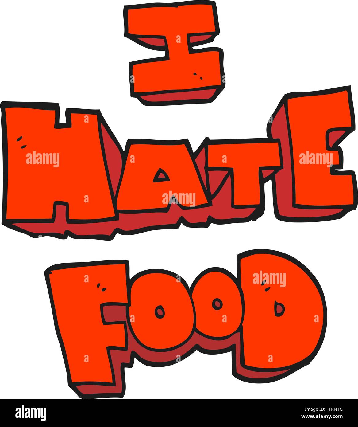 freehand drawn cartoon i hate food symbol Stock Vector Image & Art - Alamy