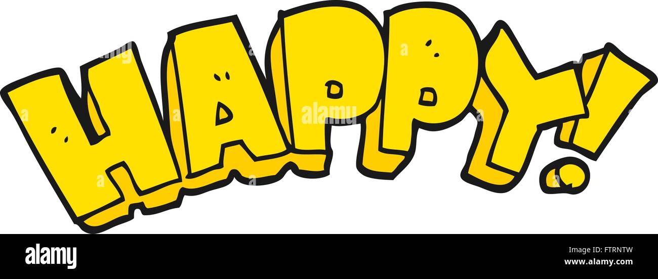 freehand drawn cartoon happy text symbol Stock Vector Image & Art - Alamy