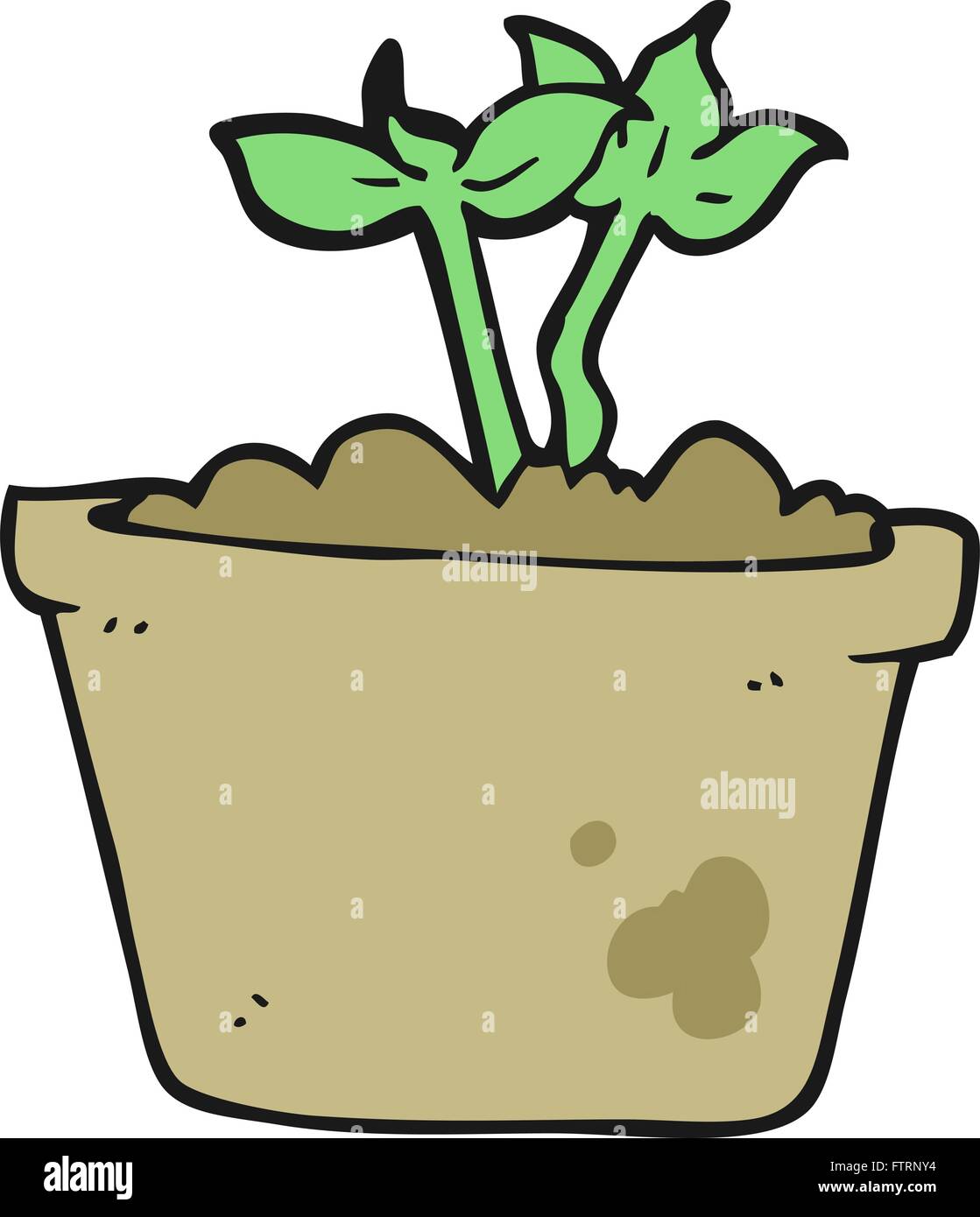freehand drawn cartoon sprouting plant Stock Vector Image & Art - Alamy