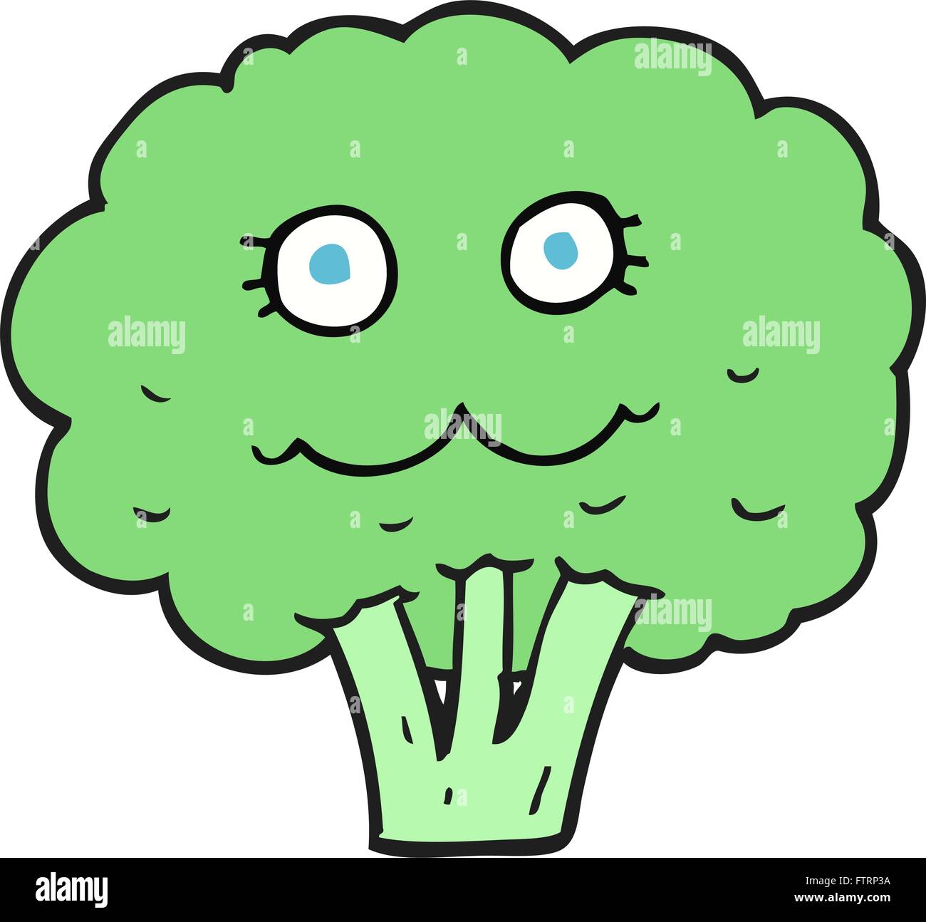 freehand drawn cartoon broccoli Stock Vector Image & Art - Alamy