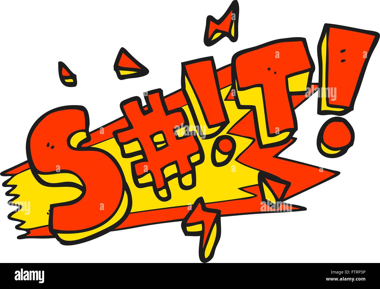 freehand drawn cartoon swearword Stock Vector Image & Art - Alamy