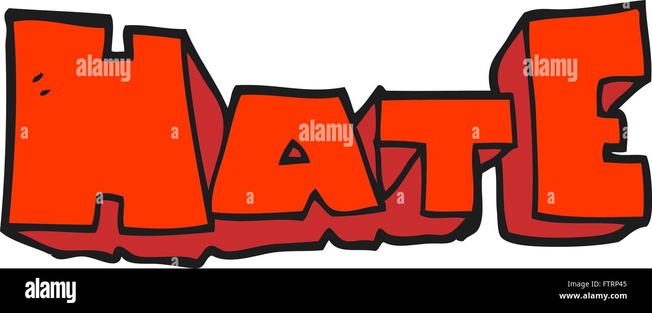 freehand drawn cartoon word Hate Stock Vector Image & Art - Alamy