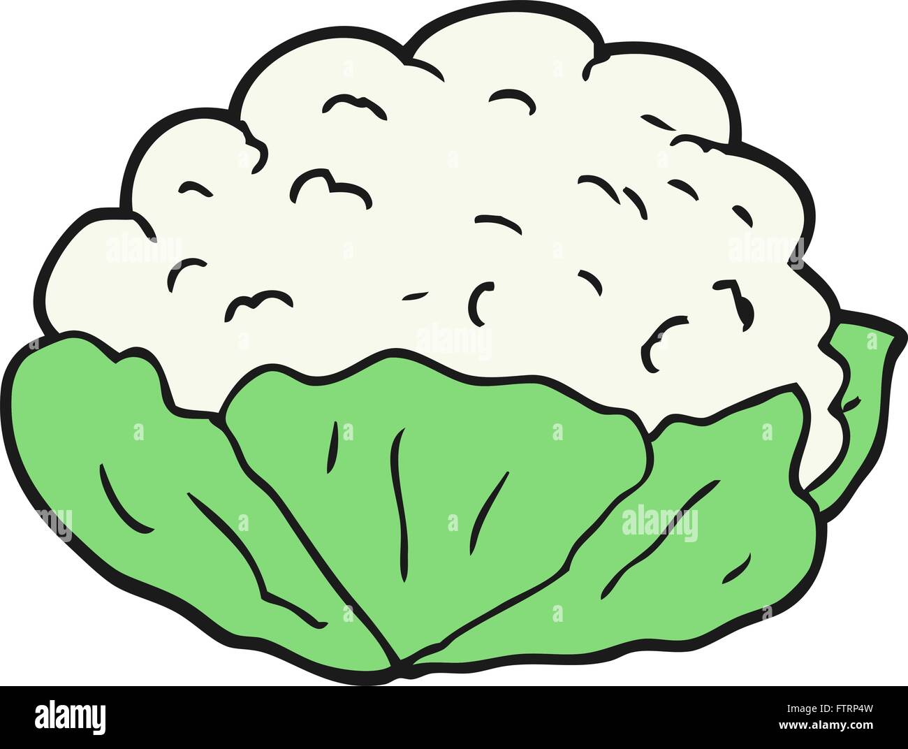 freehand drawn cartoon cauliflower Stock Vector Image & Art - Alamy